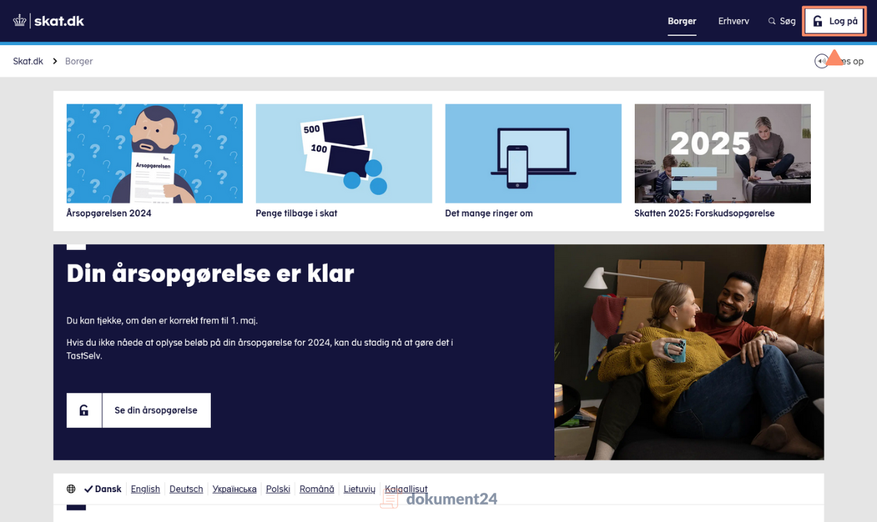 Autorisation i TastSelv Erhverv